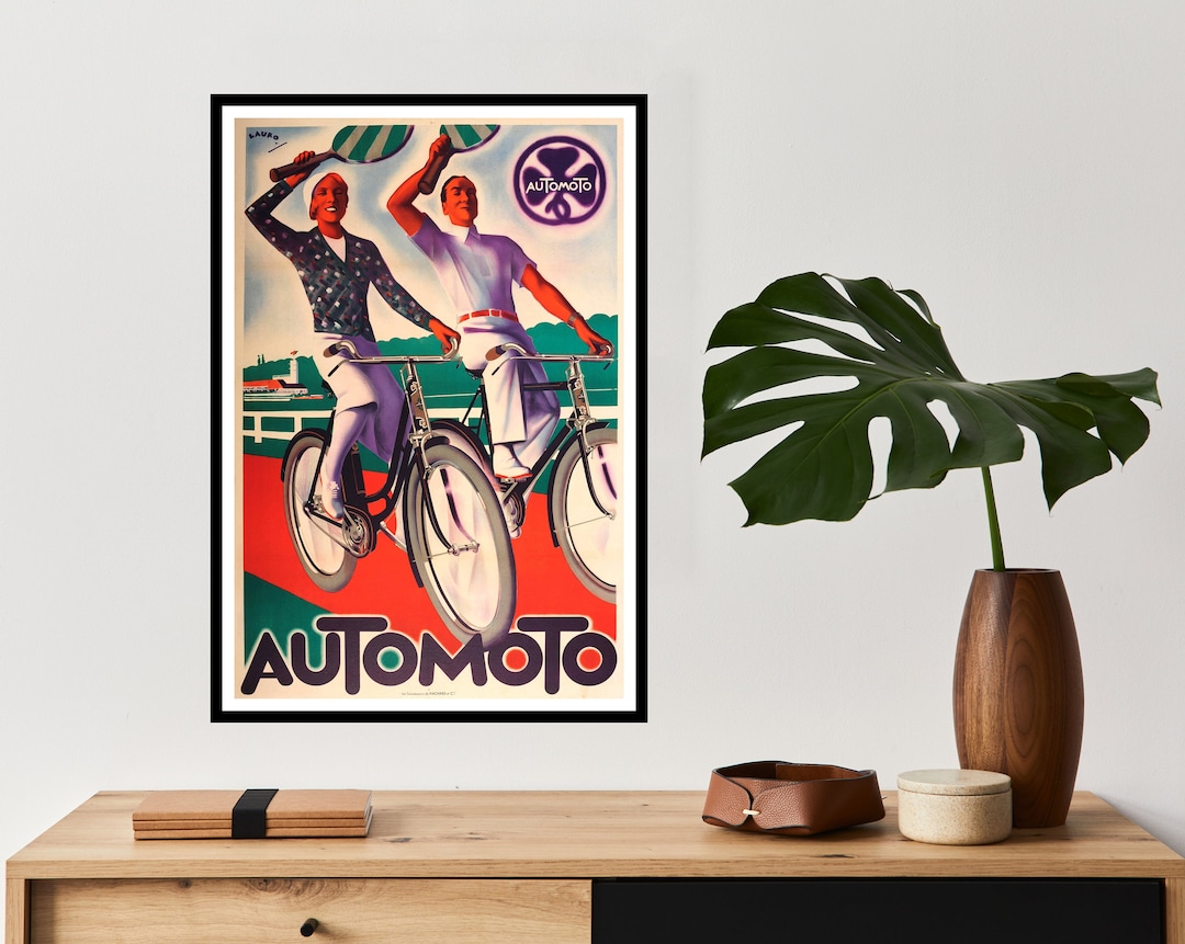 Beautiful Vintage Poster 1902 Automoto - Tennis Players Maurice Lauro ...