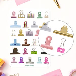 Binder Clips Printable Sticker Sheet | Aesthetic Junk Journal Ephemera ...