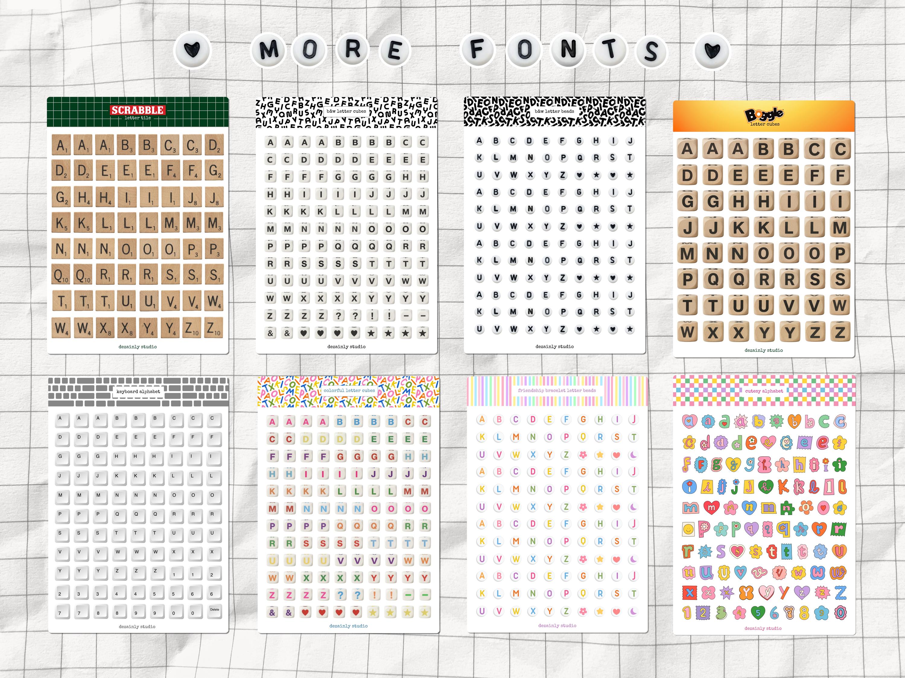 Wood Letter Tile Printable Sticker Sheet | Scrabble Letters PNG | Junk ...