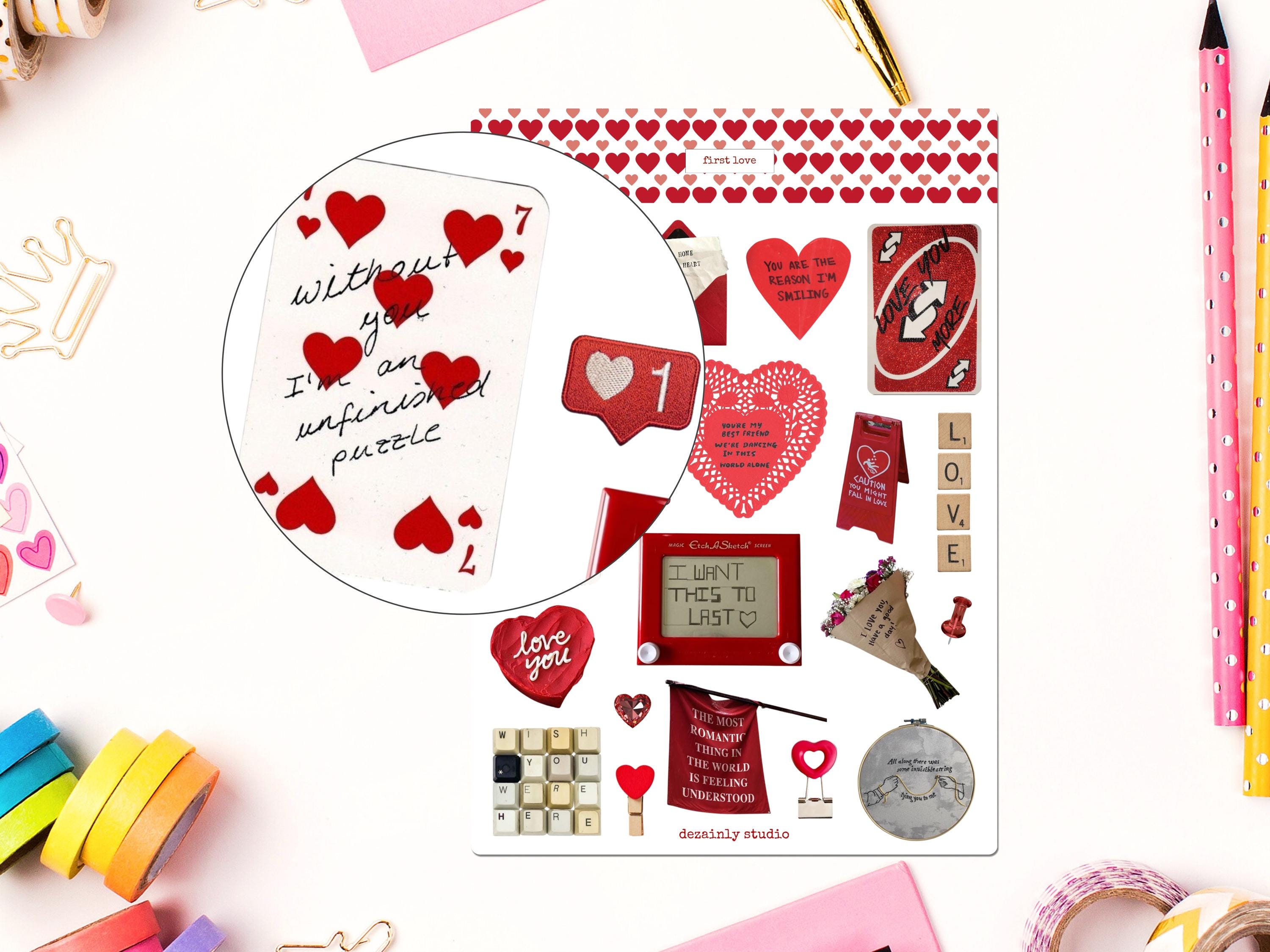 First Love Quotes Printable Sticker Sheet | Aesthetic Relationship Junk ...