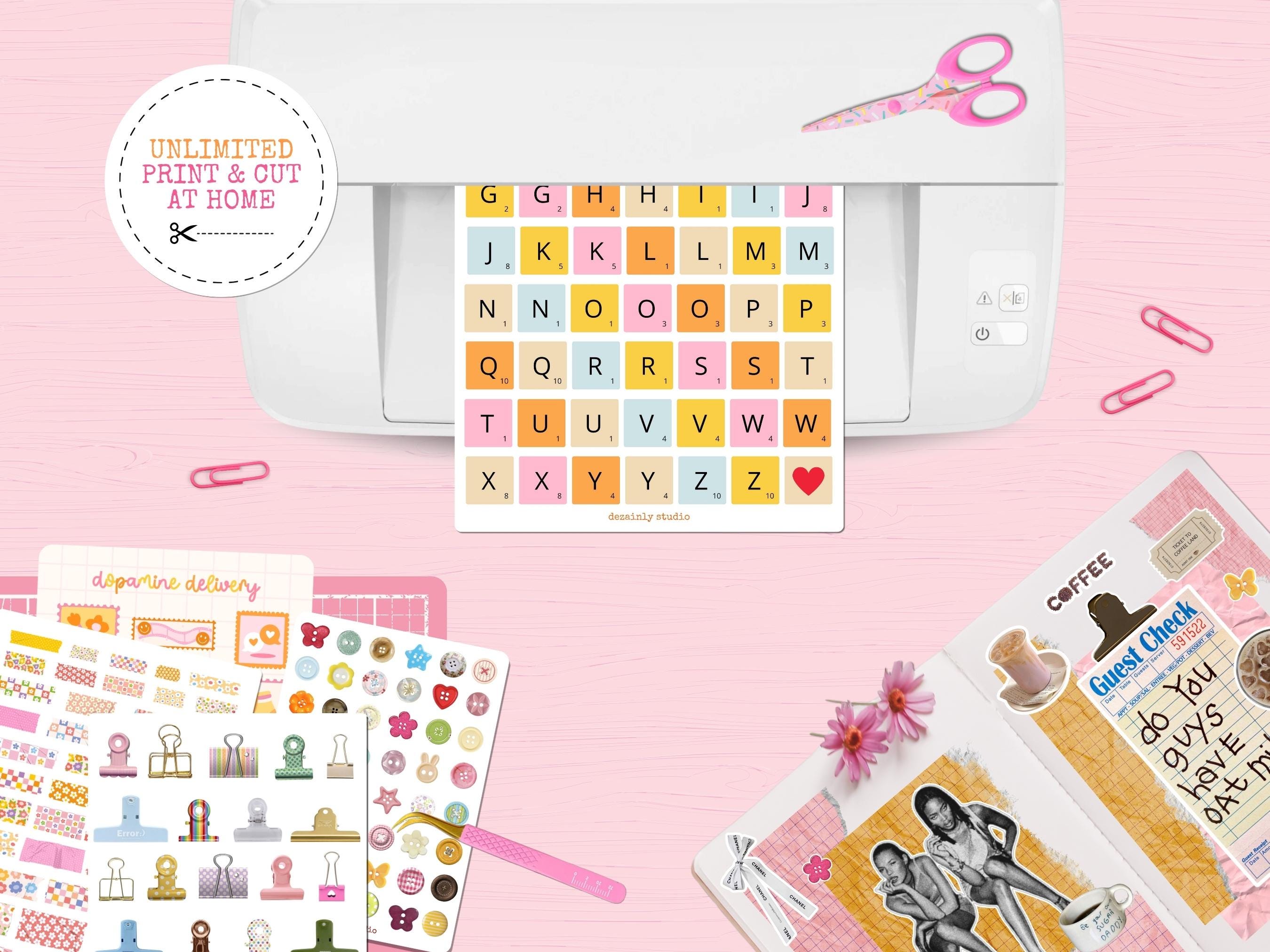 Colorful Letter Tile Printable Sticker Sheet | Playful Scrabble Letters ...