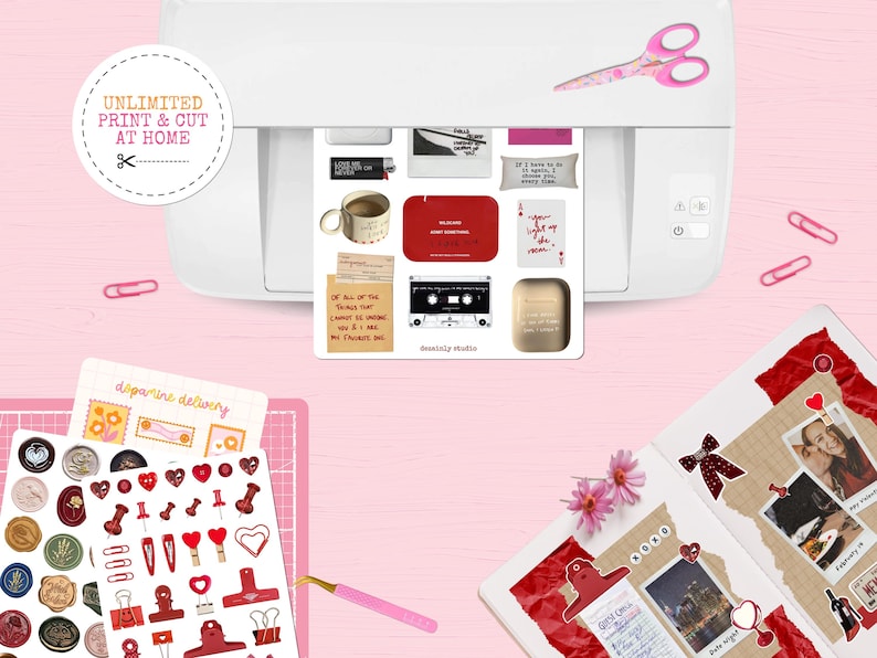 Love Quotes Printable Sticker Sheet | Aesthetic Relationship Junk ...