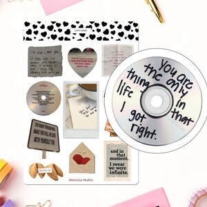 Love Notes Printable Sticker Sheet | Aesthetic Relationship Junk ...