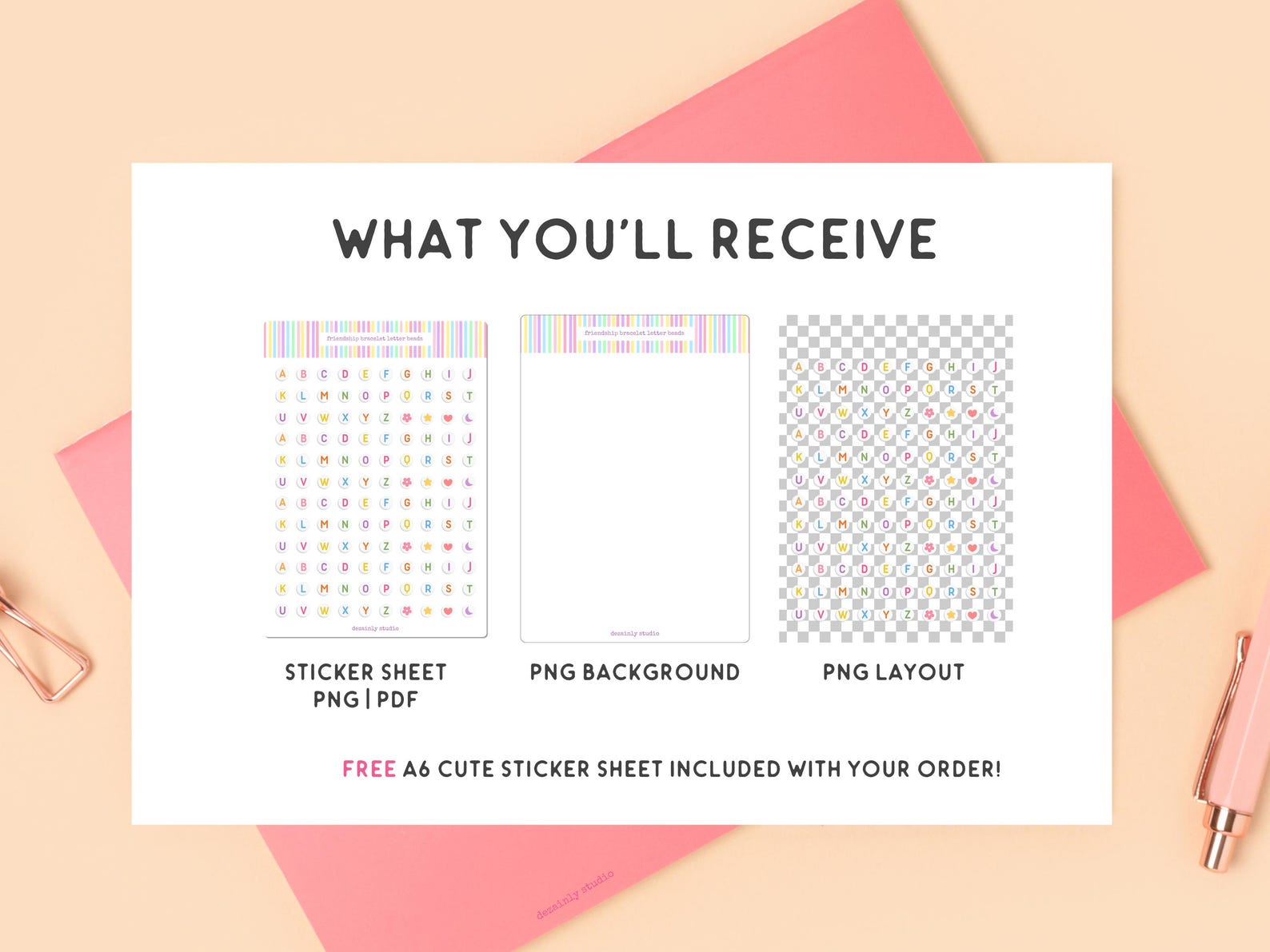 Colored Letter Beads Journal Printable Sticker Sheet | Friendship ...