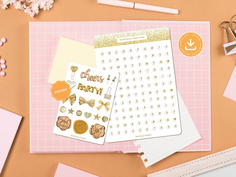 Celebration Party Letter Beads Printable Sticker Sheet | Friendship ...