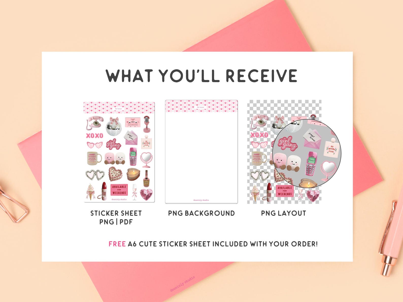 For Keeps Coquette Y2K Printable Sticker Sheet | Aesthetic Galentine's ...