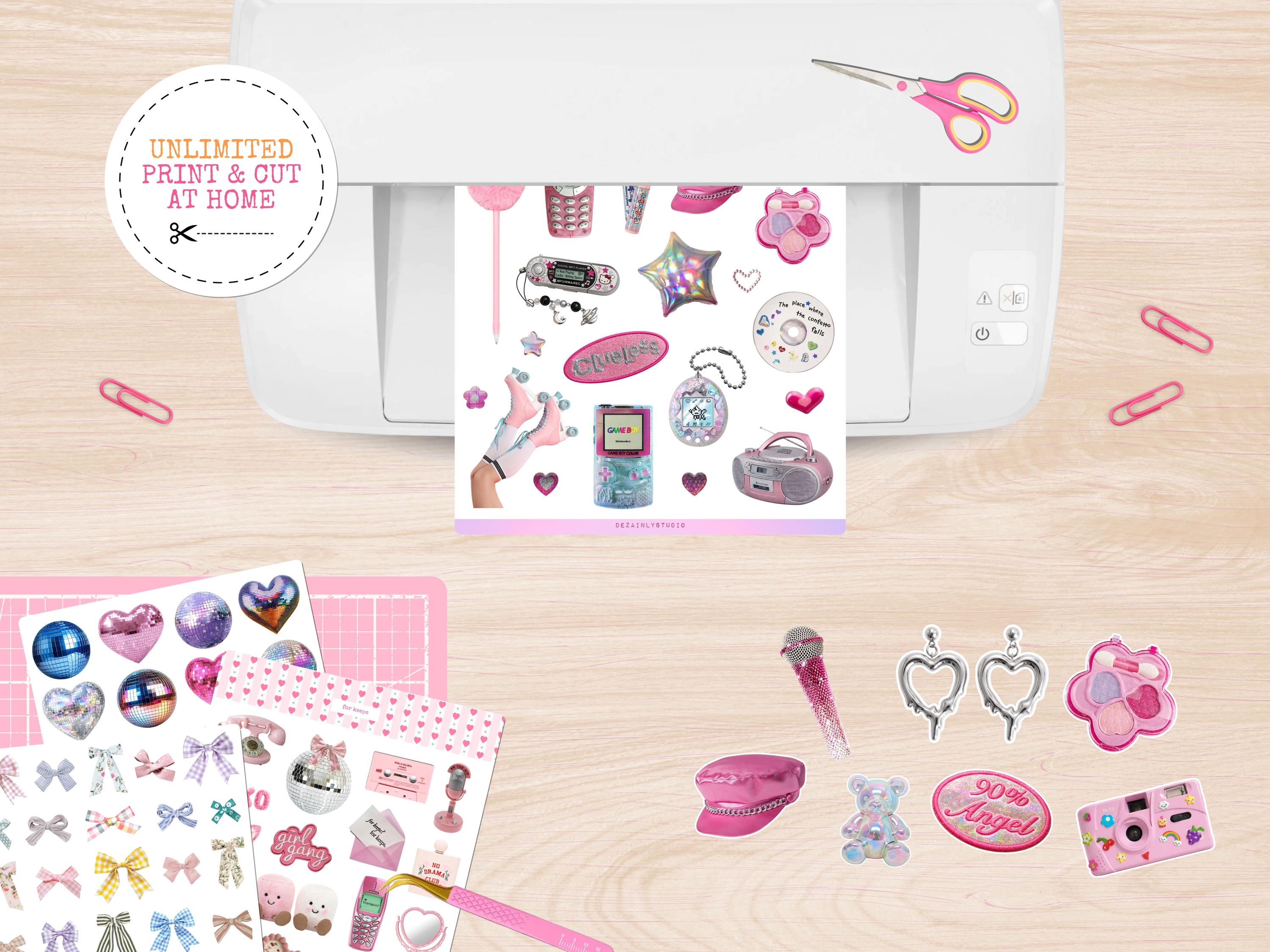 Y2K Nostalgia Printable Sticker Sheet | 2000s Aesthetic Stickers ...