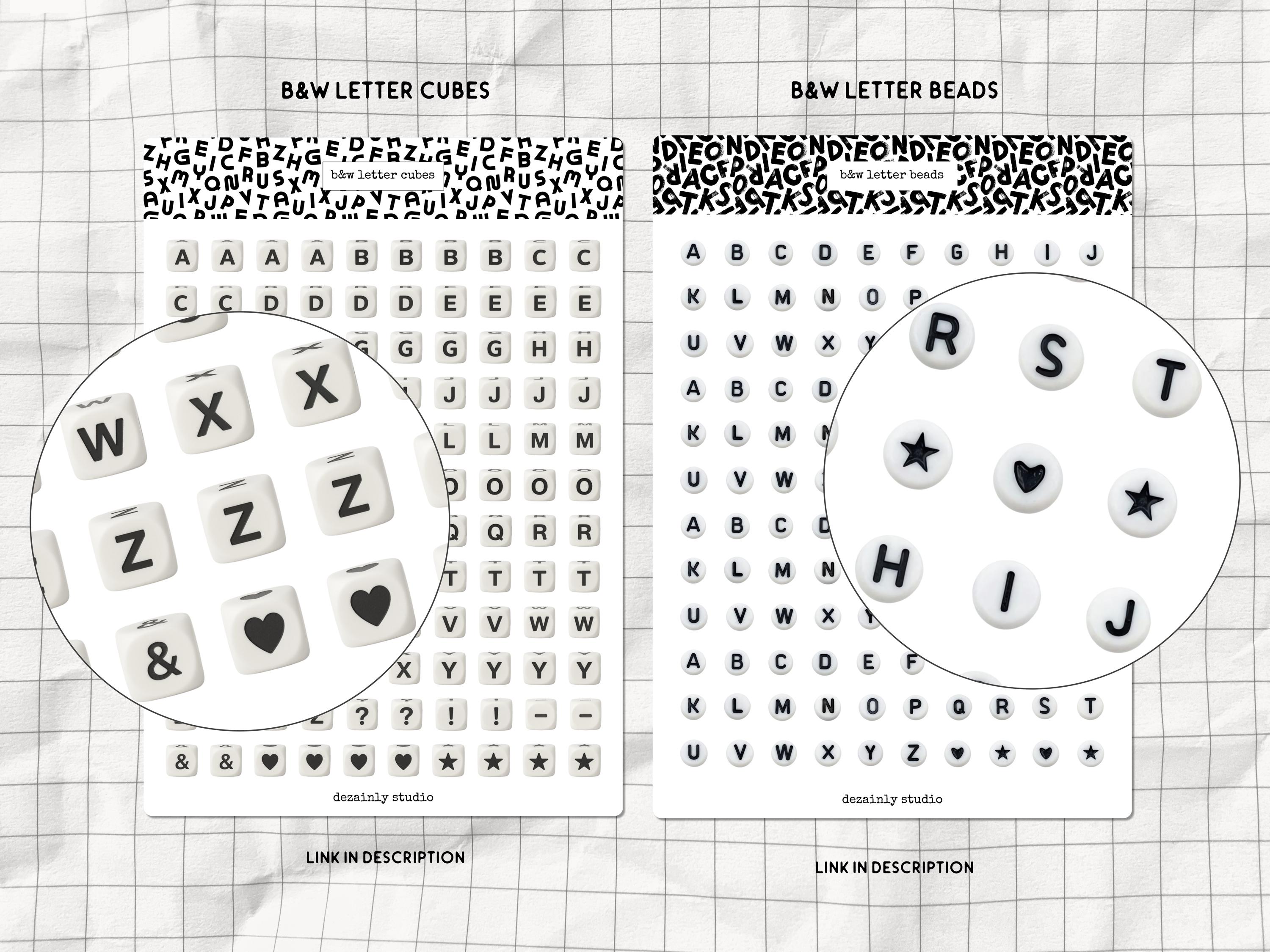 Letter Cube Beads Printable Sticker Sheet | Friendship Bracelet ...