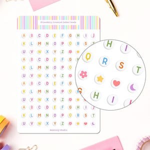 Colored Letter Beads Journal Printable Sticker Sheet | Friendship ...
