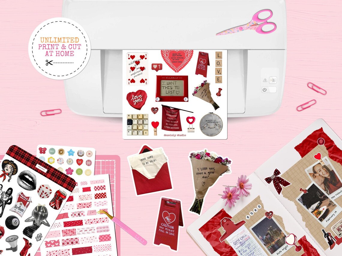 First Love Quotes Printable Sticker Sheet | Aesthetic Relationship Junk ...