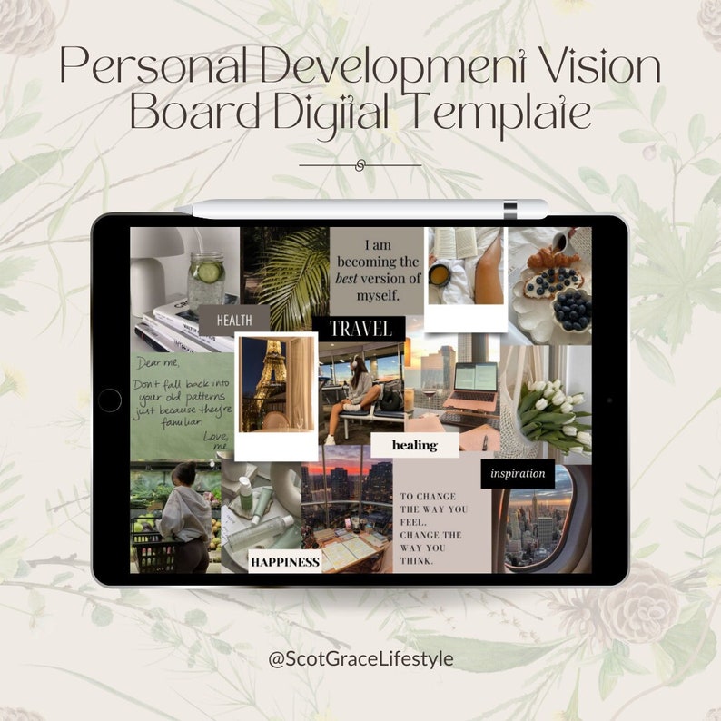 Digital and Printable Vision/mood Board Template Aesthetic - Etsy