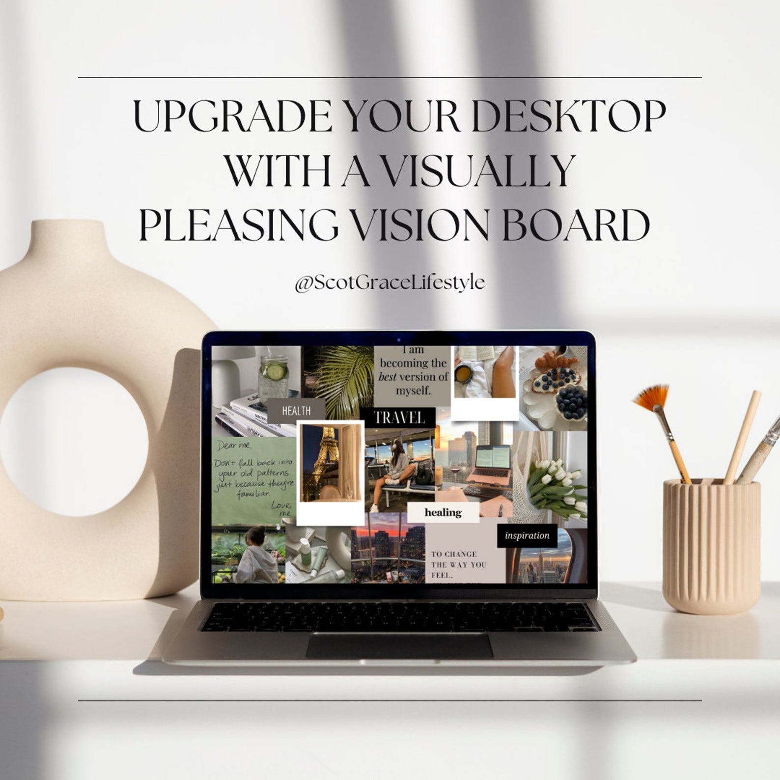 Digital and Printable Vision/mood Board Template Aesthetic - Etsy