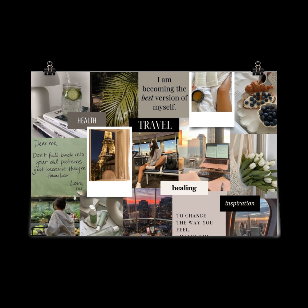 Digital and Printable Vision/mood Board Template Aesthetic - Etsy