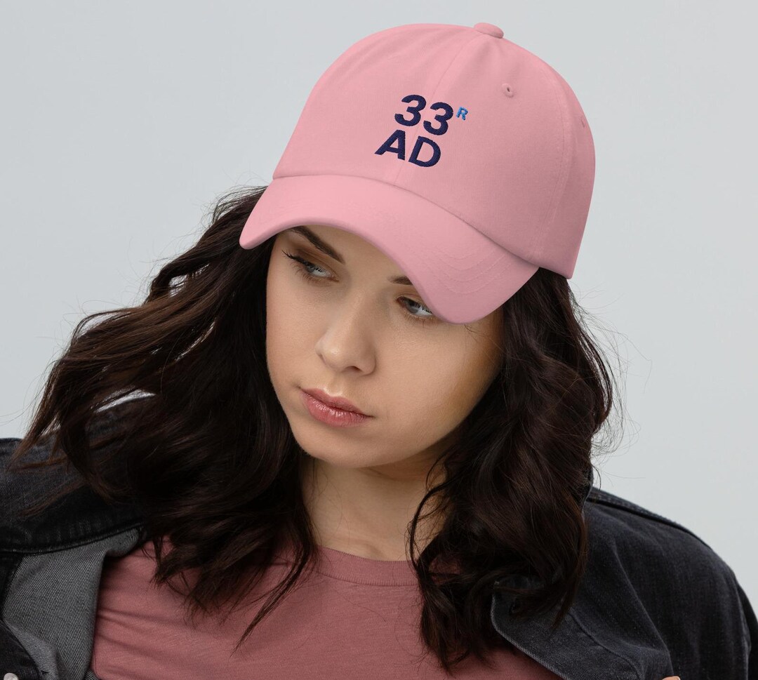Christian Cap Embroidered 33 AD in 4 Colors White Tan Pink Blue Men ...