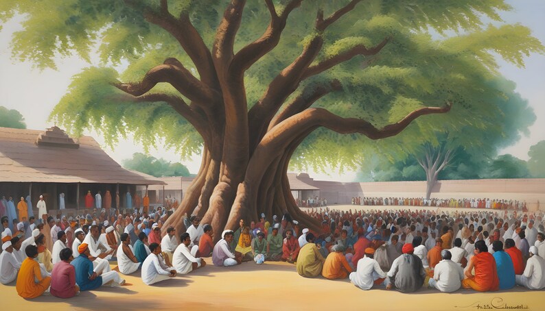 Digital Download Old-era Chaupal Painting - Etsy