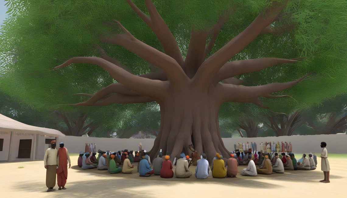 Digital Download Old-era Chaupal Painting - Etsy