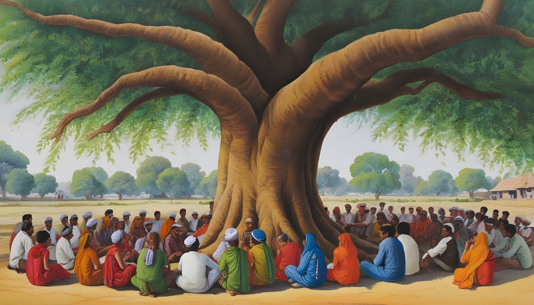 Digital Download Old-era Chaupal Painting - Etsy