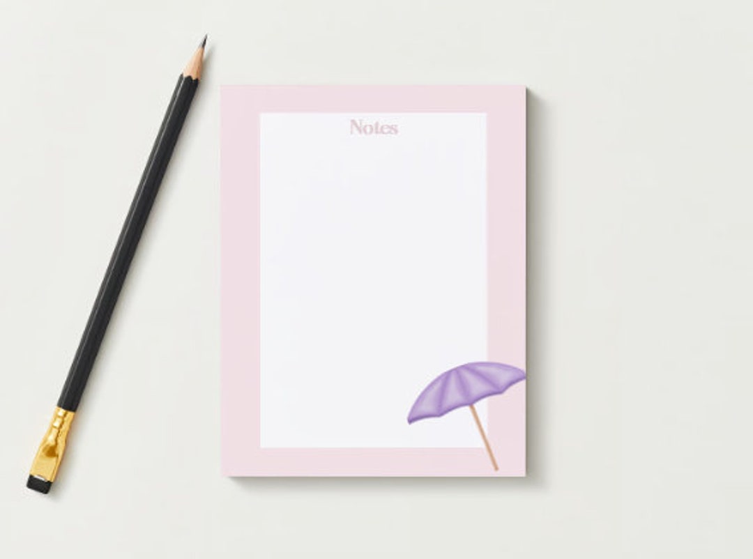 On the Coast, Pink, Beach Umbrella, Desktop Notepad, Gift, Home Decor ...