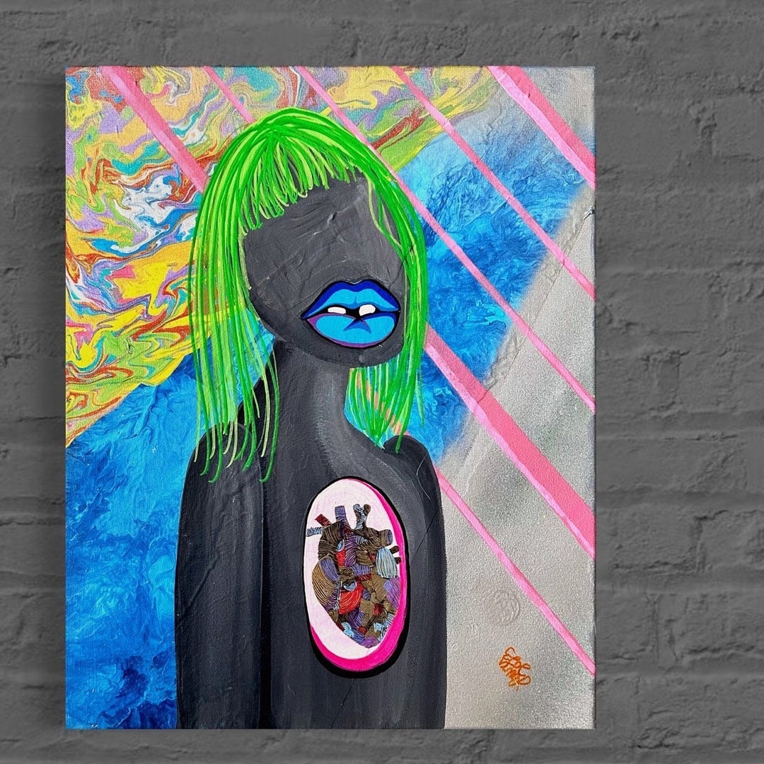 Textured Abstract Interpretive Wall Art 16x20 acrylic Painting, Abtract ...