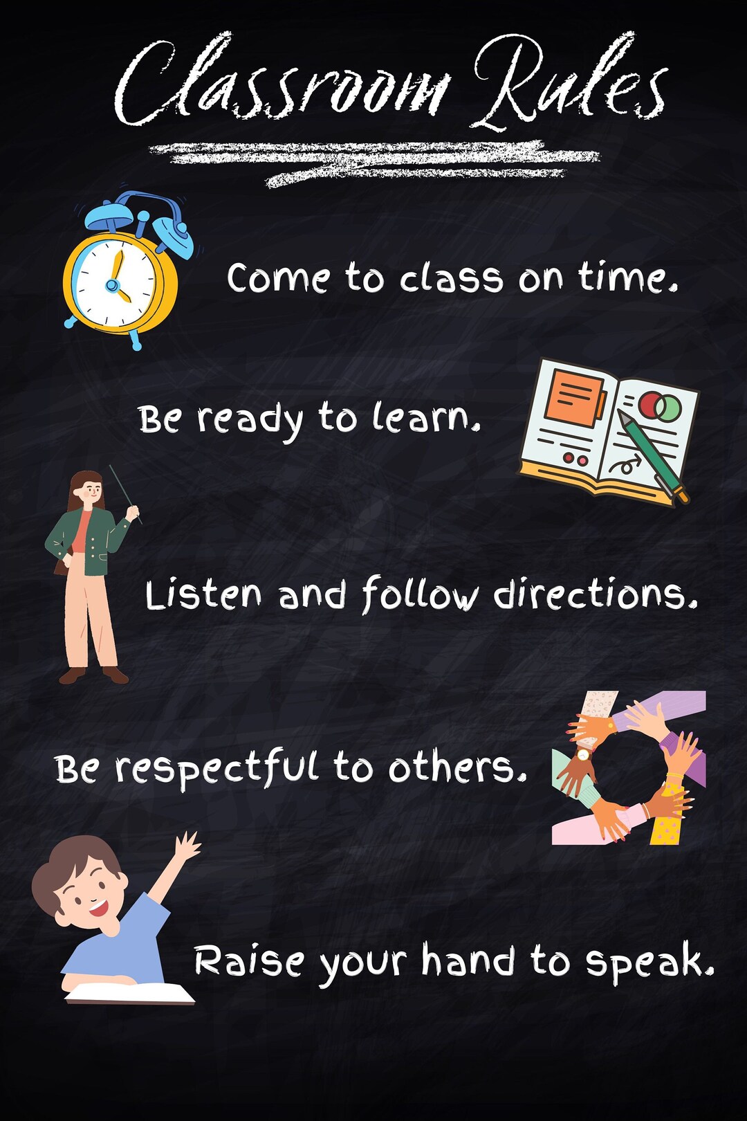 Classroom Rules Teacher Poster for Classroom - Etsy