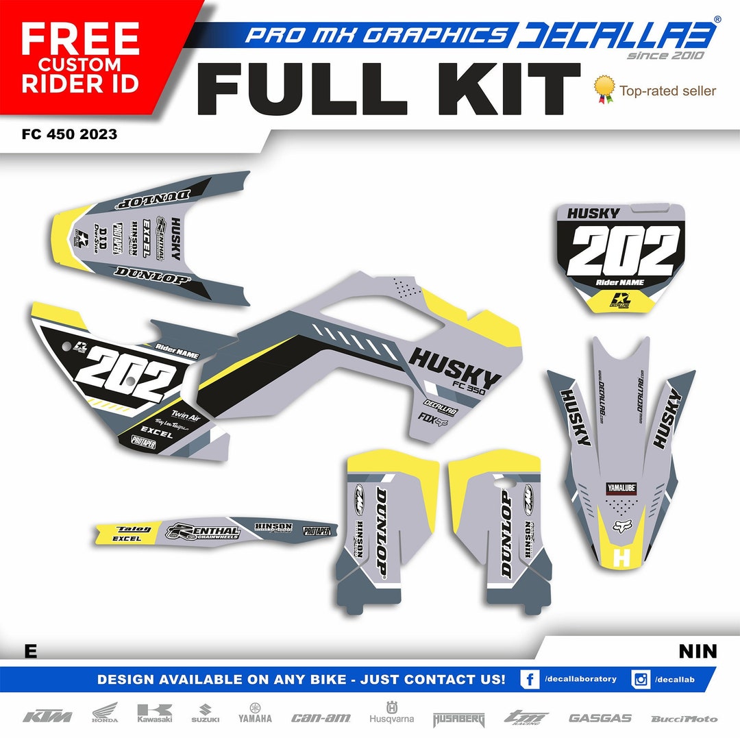 Husqvarna FC 450 2024 Graphics Kit: White Chrome Holographic MX Decals ...