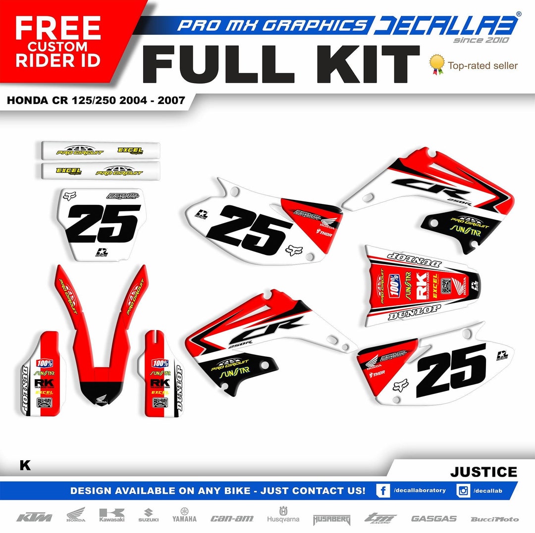 Honda CR 150/250 Graphics Kit: White, Chrome, Holographic (2004-2007 ...