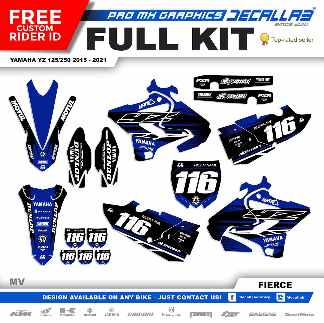 Yamaha YZ 125/250 Graphics Kit: White Chrome Holographic Decals - Etsy
