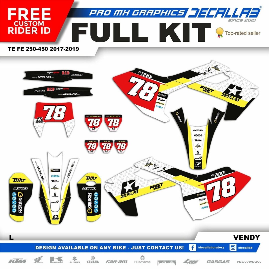 Husqvarna TE FE 250/450 MX Graphics Kit: White Chrome Holographic ...