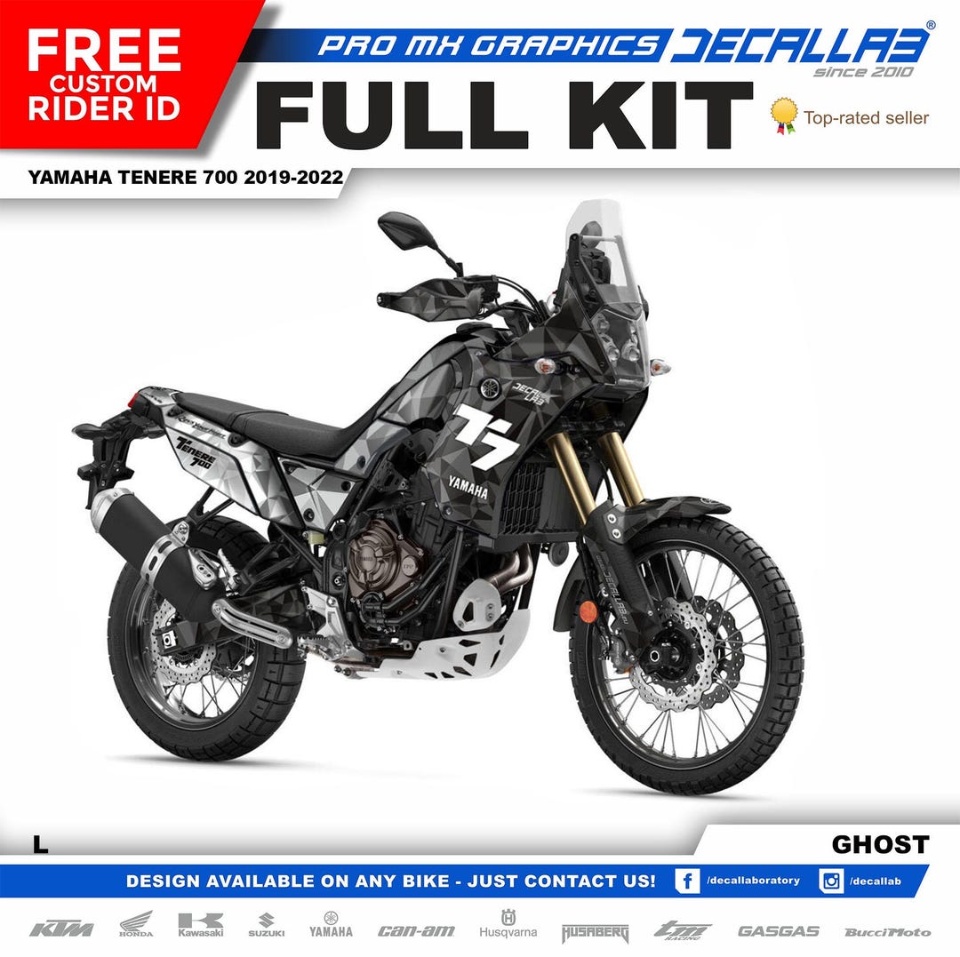 Yamaha Tenere 700 Graphics Kit: Durable MX Stickers, Chrome/holographic ...