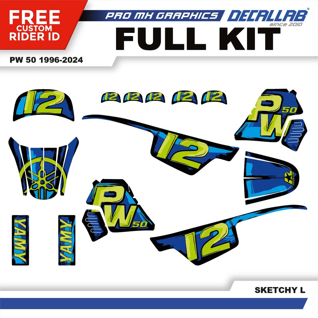Yamaha PW50 Graphics Kit (1996-2024): Chrome / Holographic Decals - Etsy