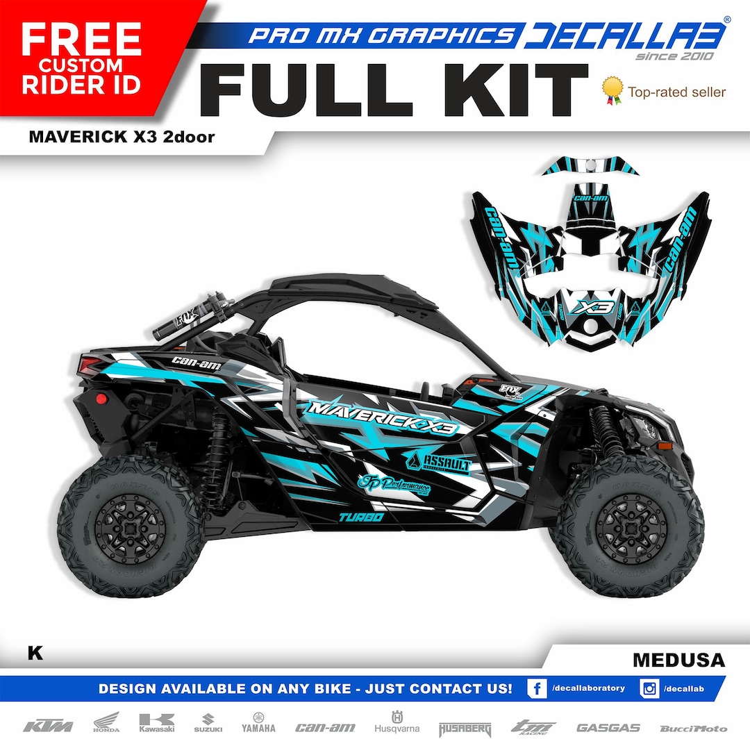CAN AM Maverick X3 Graphics Kit: Super Durable Decals - Chrome ...