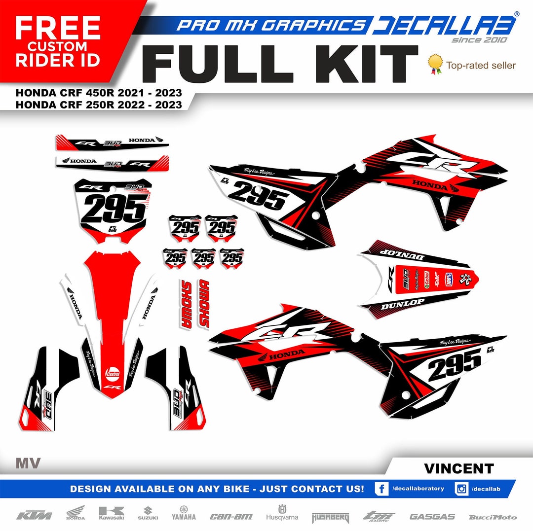 Honda CRF MX Graphics Kit: White Chrome Holographic Decals - Etsy