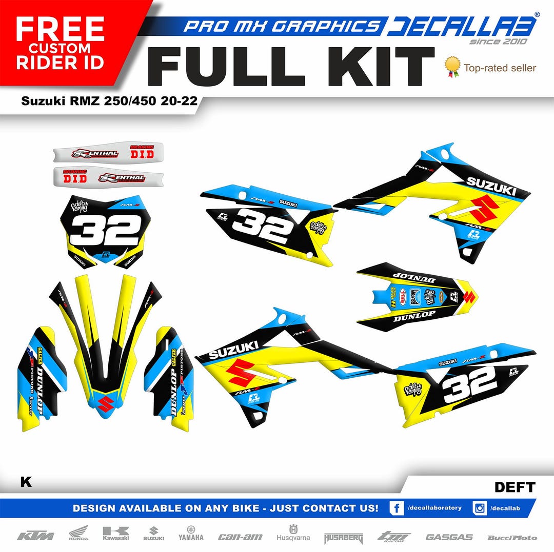 SUZUKI RMZ 250 450 2020 2021 2022 Super Durable MX Graphics Stickers ...