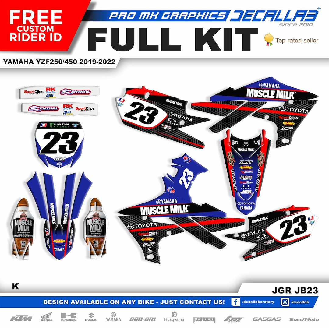Yamaha YZF 250/450 Graphics Kit: White Chrome Holographic Decals - Etsy