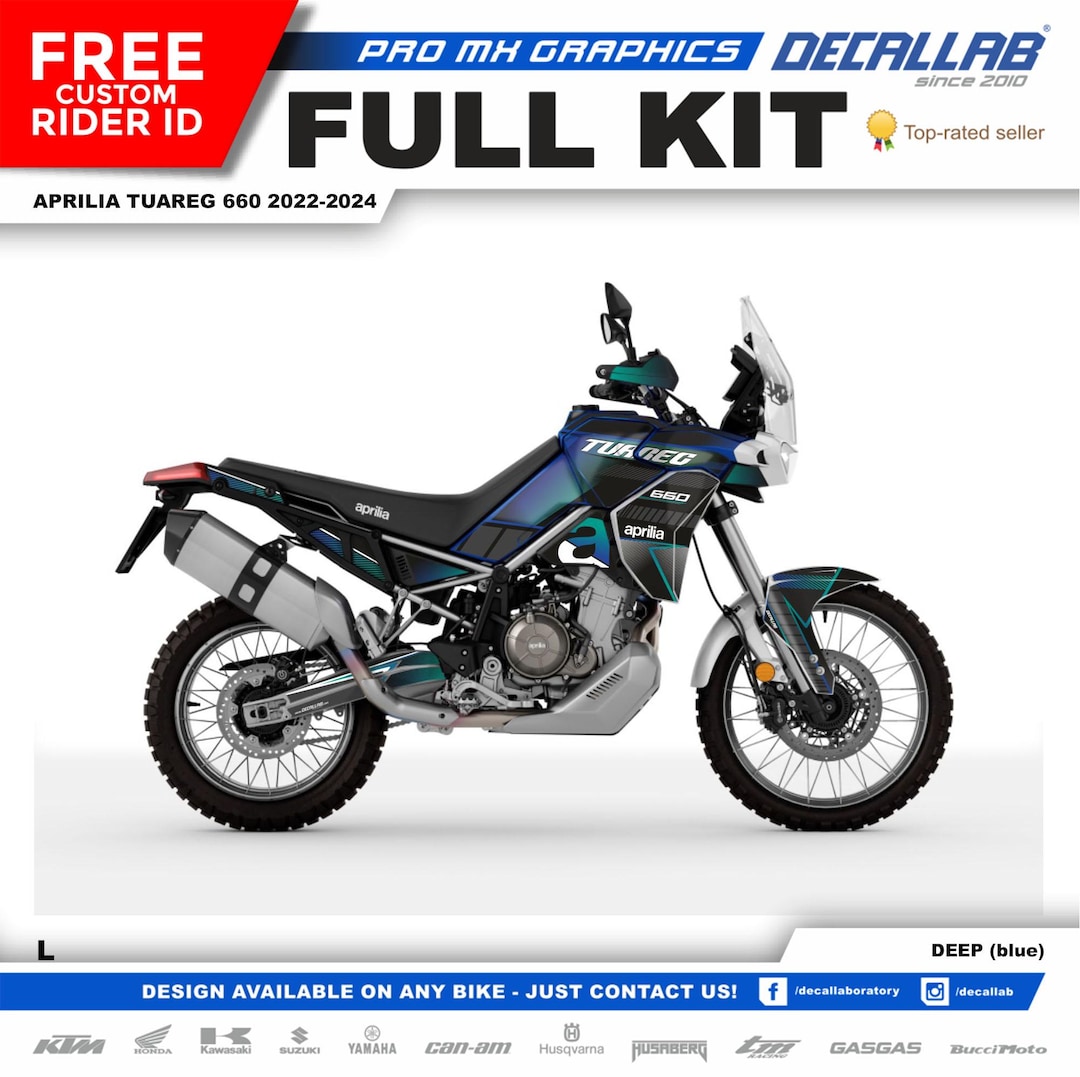 Aprilia Tuareg 660 Adventure Graphics Kit: Chrome / Holographic Decals ...