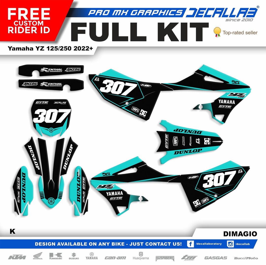Yamaha YZ 125/250 Graphics Kit: Chrome/holographic Decals - Etsy