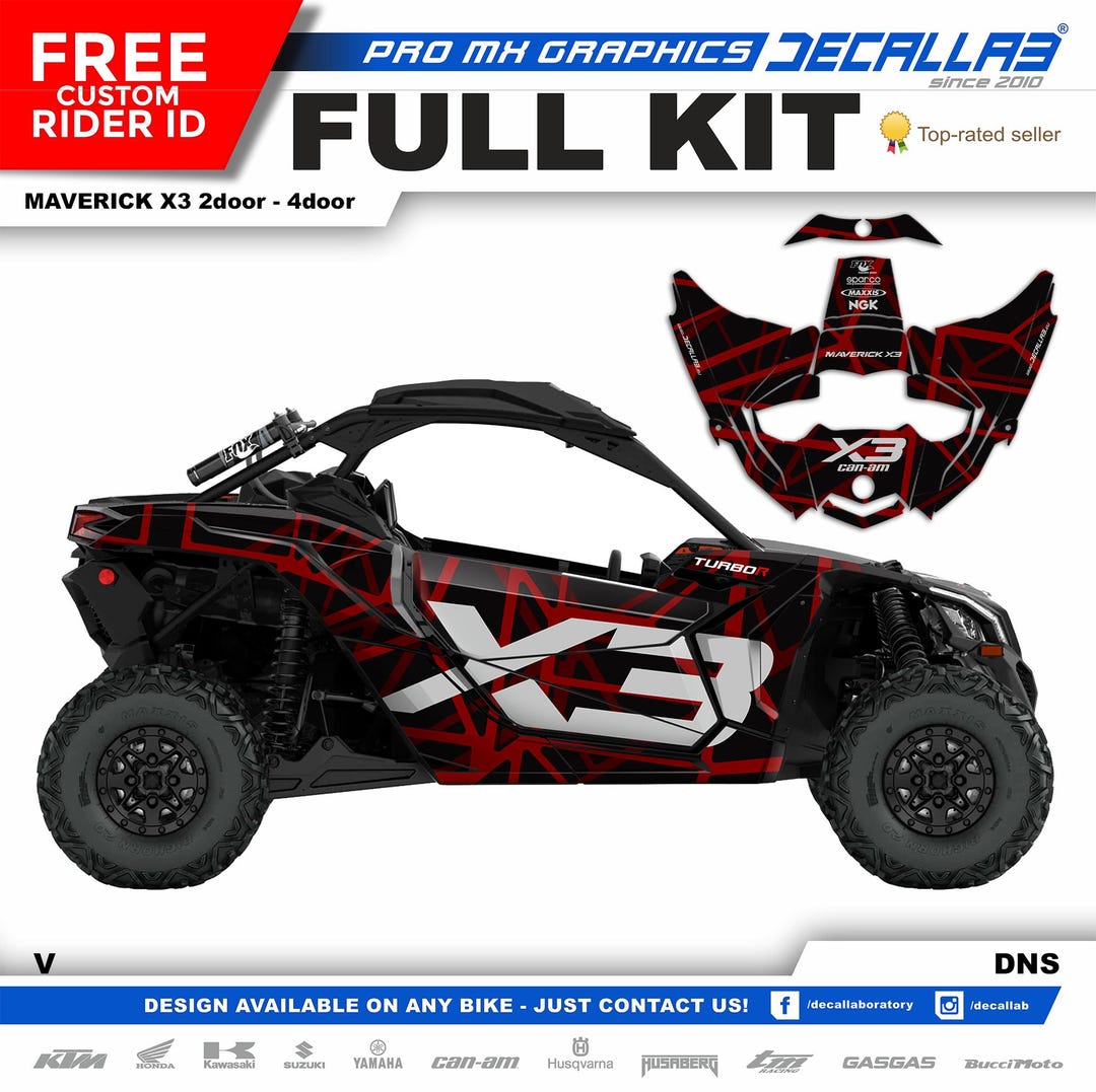 CAN AM Maverick X3 Graphics Kit: Super Durable Decals - Chrome ...