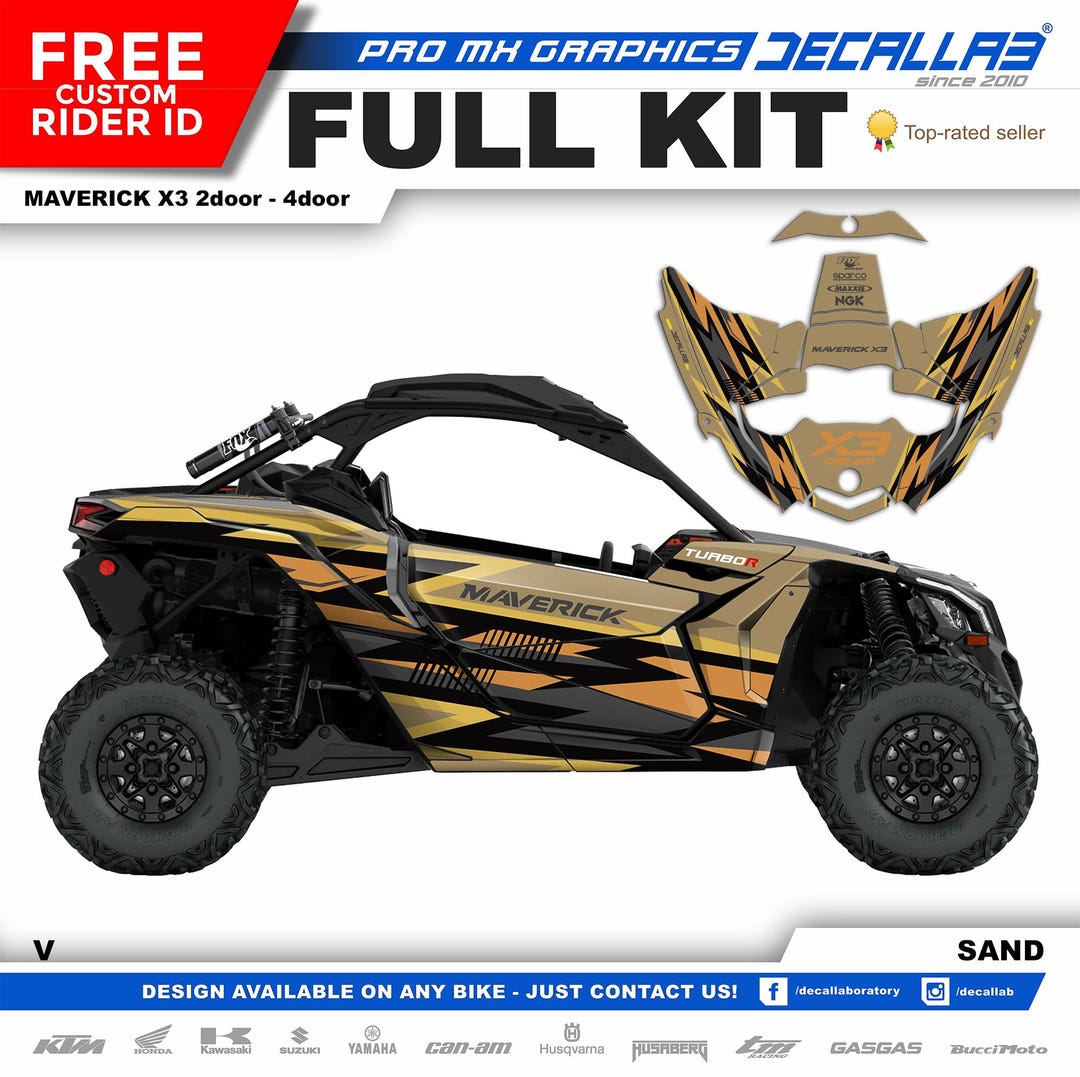 Can Am Maverick X3 Graphics Kit: Chrome, Holographic, or White Decals ...