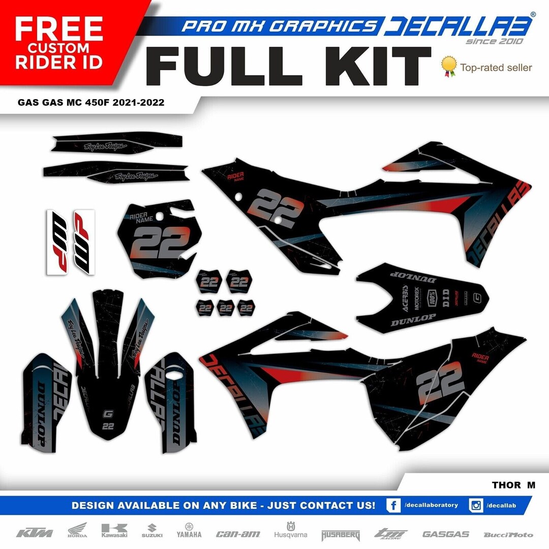 Gas Gas MC 450F MX Graphics Kit: White, Chrome, Holographic (2021-2022 ...