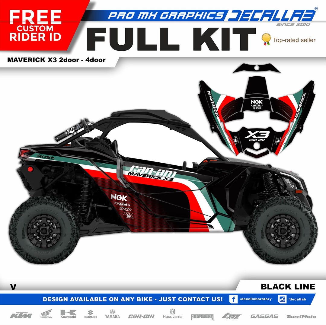 CAN AM Maverick X3 Graphics Kit: Super Durable Decals - White/chrome ...