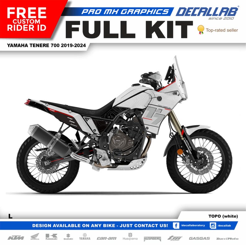 Yamaha Tenere 700 Graphics Kit (2019-2024): White Chrome Holographic - Etsy
