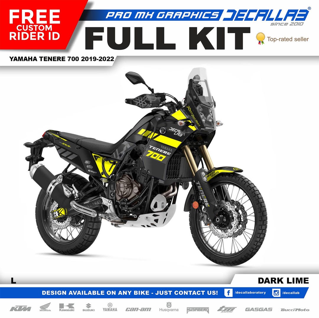 Yamaha Tenere 700 2019 - 2022 Super Durable MX Graphics Stickers KIT ...