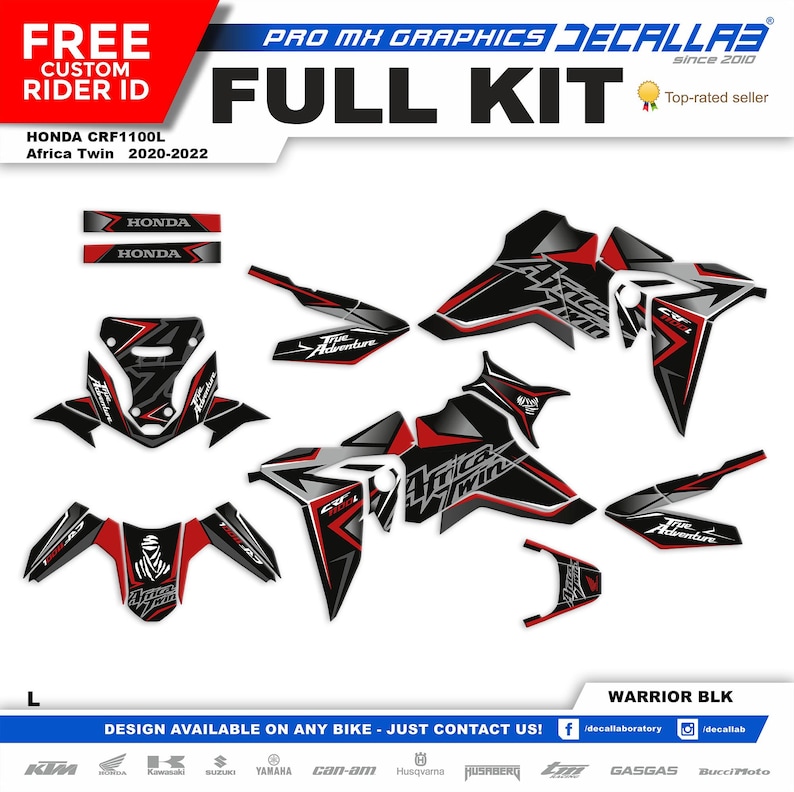 Honda CRF1100L Africa Twin Graphics Kit: Chrome, Holographic Decals - Etsy