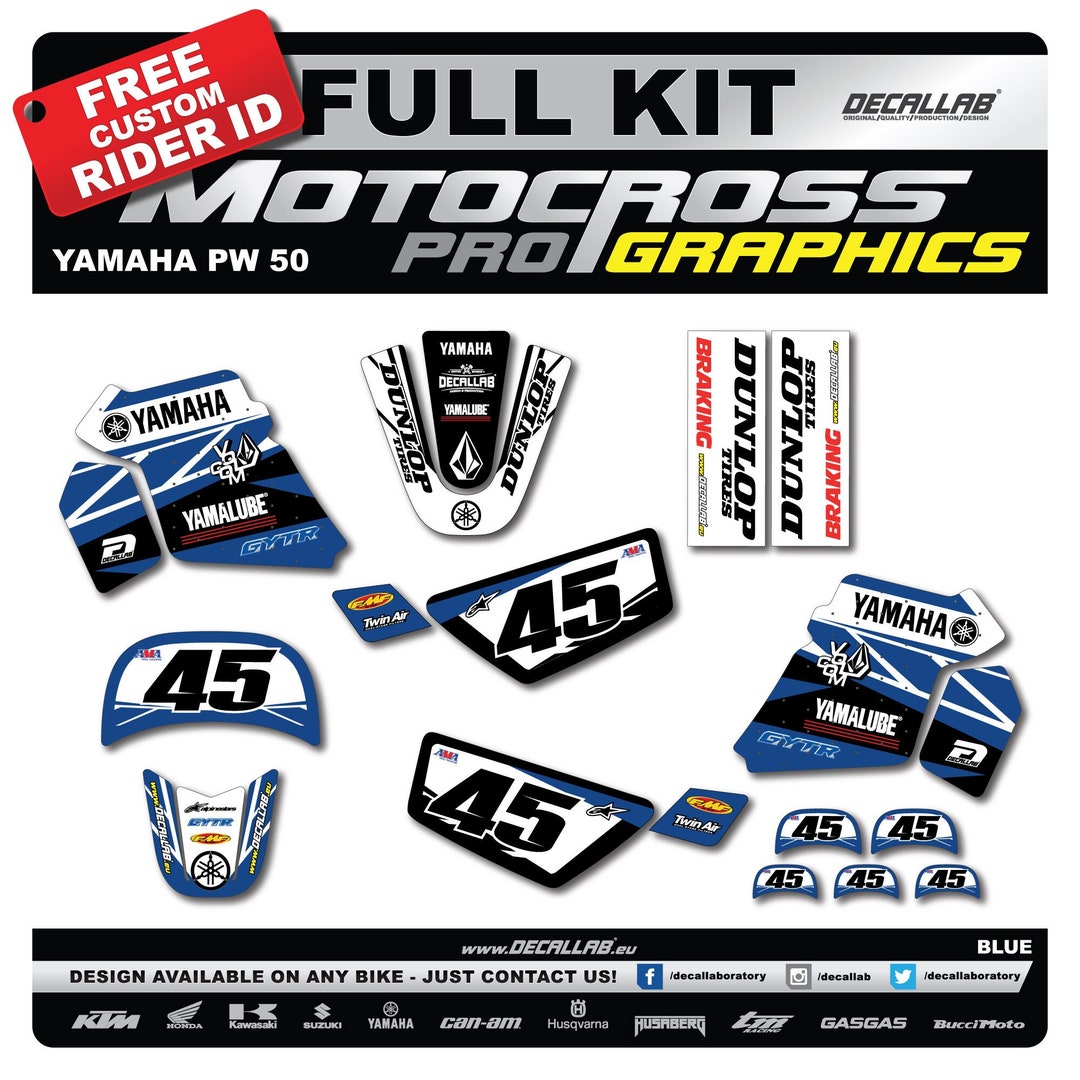 Yamaha PW50 Graphics Kit (1996-2024): Chrome/holographic Decals - Etsy