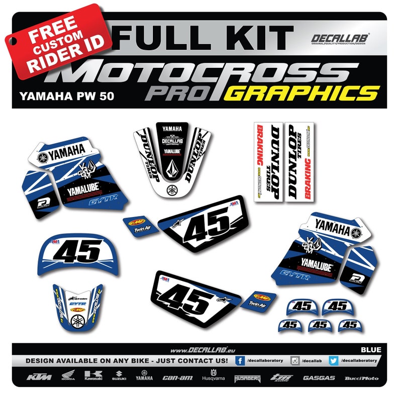 Yamaha PW50 Graphics Kit (1996-2024): Chrome/holographic Decals - Etsy