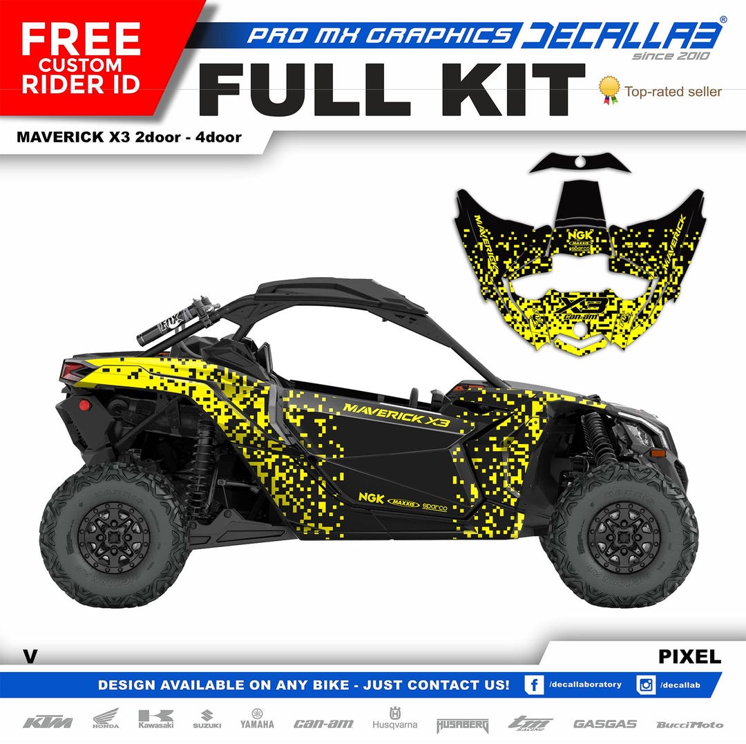 CAN AM Maverick X3 Graphics Kit: Durable Decals - Chrome / Holographic ...