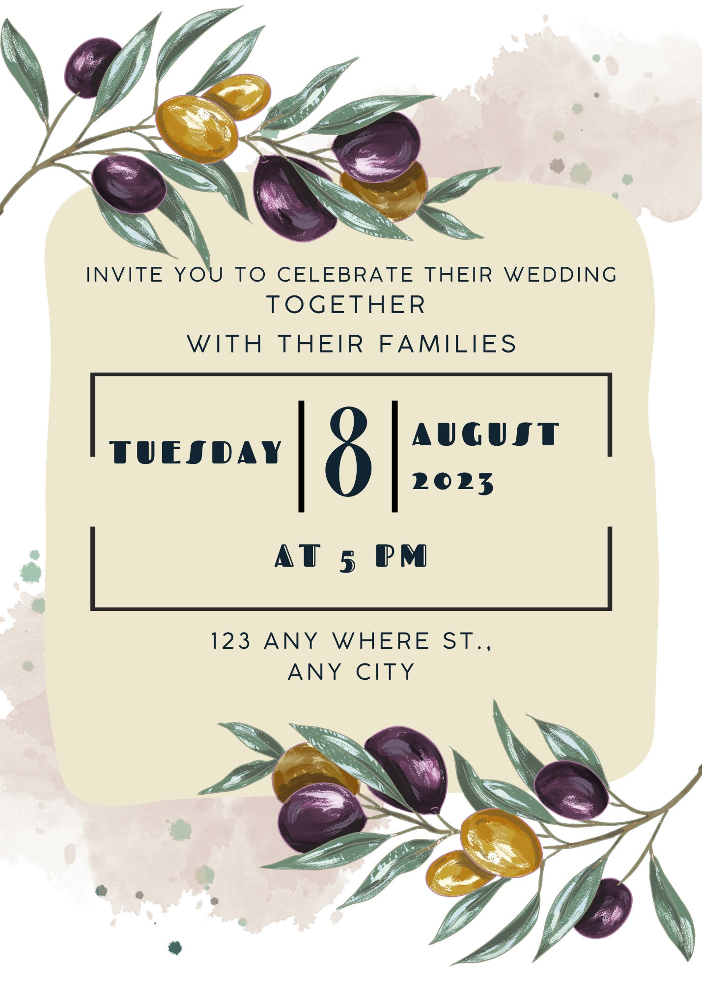 2 Wedding Invitations (printable and Electronic Template) - Etsy