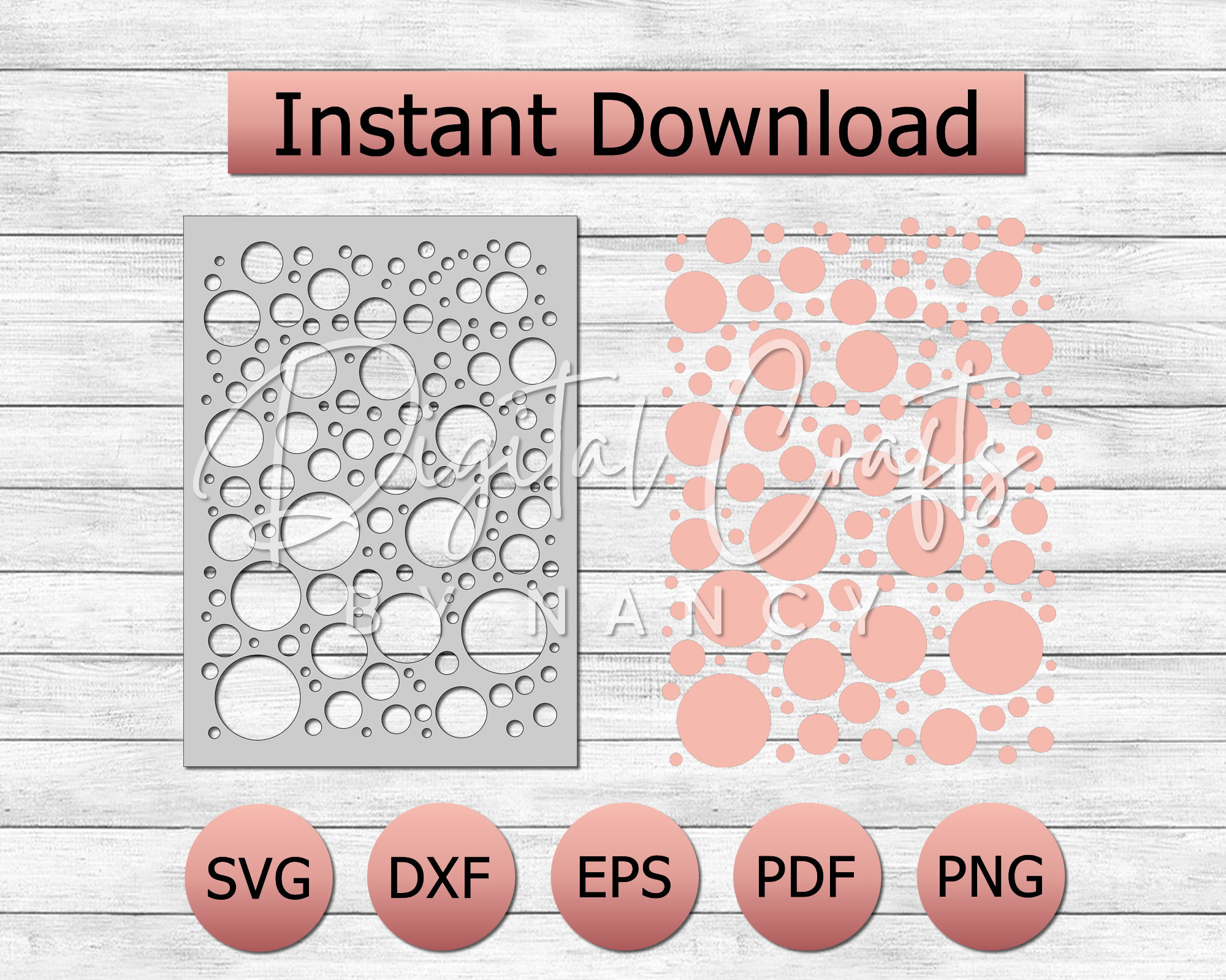 Bubbles DIY Stencil Template, SVG, Digital Cut File, Cricut, Scanncut ...