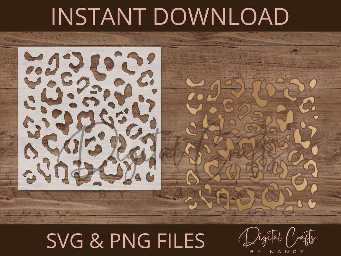 Leopard Print Stencil, Wildlife DIY Template (svg, Png, Pdf) - Etsy