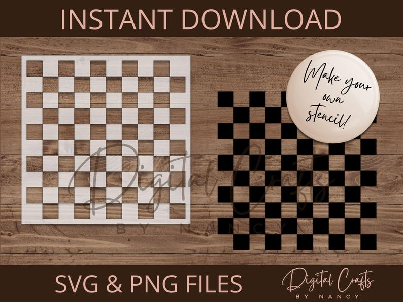 Seamless Checkerboard DIY Stencil Template – Instant Digital Download ...
